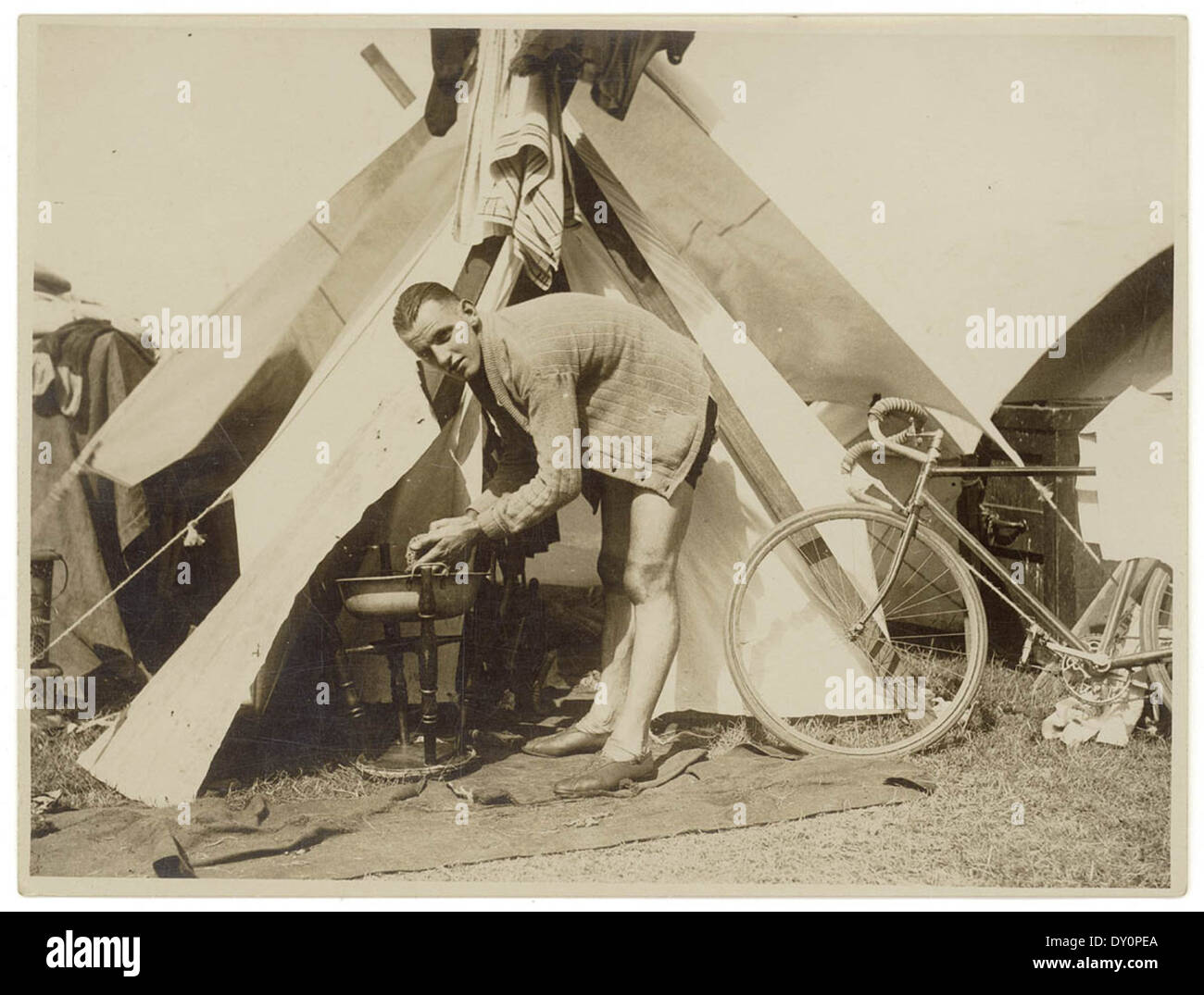 Photographed by Sam Hood, this 1930s image captures cyclists camping ...