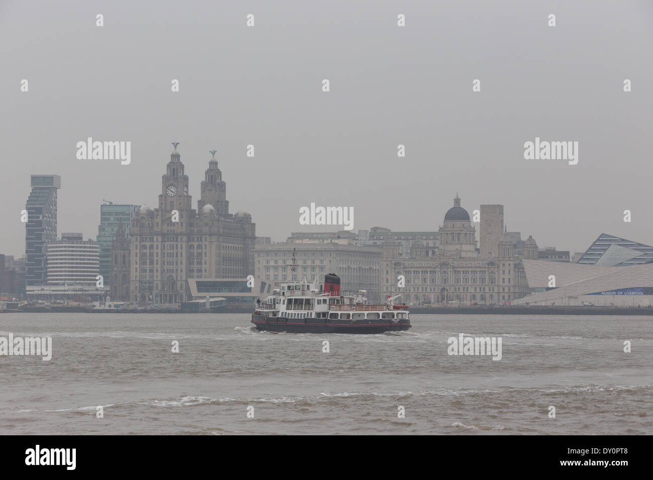 Liverpool, UK. 2nd April 2014. Smog visible over the Liverpool ...