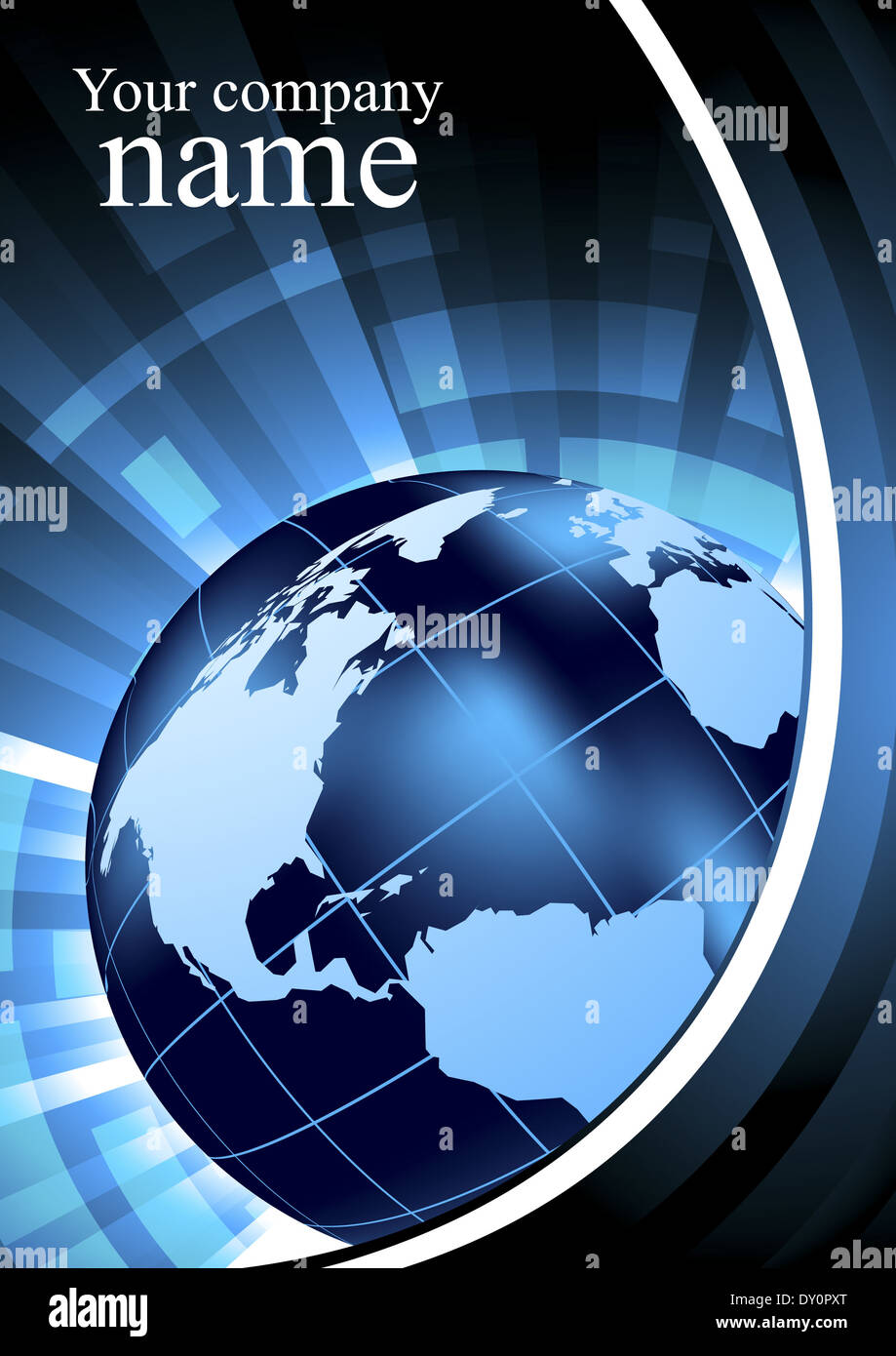 Abstract background with globe in blue color. Vector illustration Stock ...