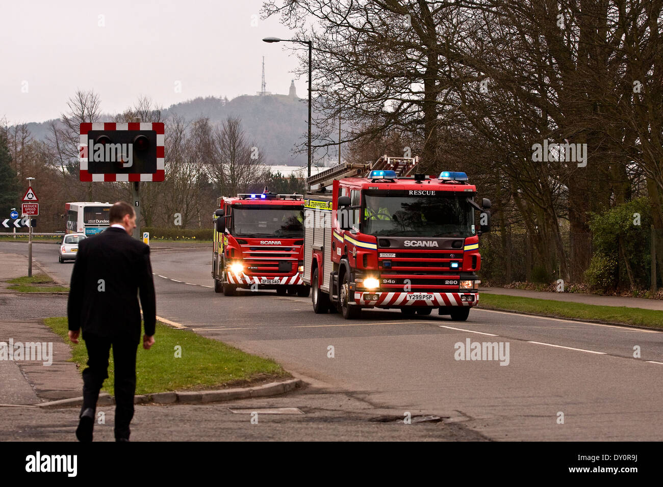 “Scottish Fire And Rescue Service” trucks returning to the Fire Station ...
