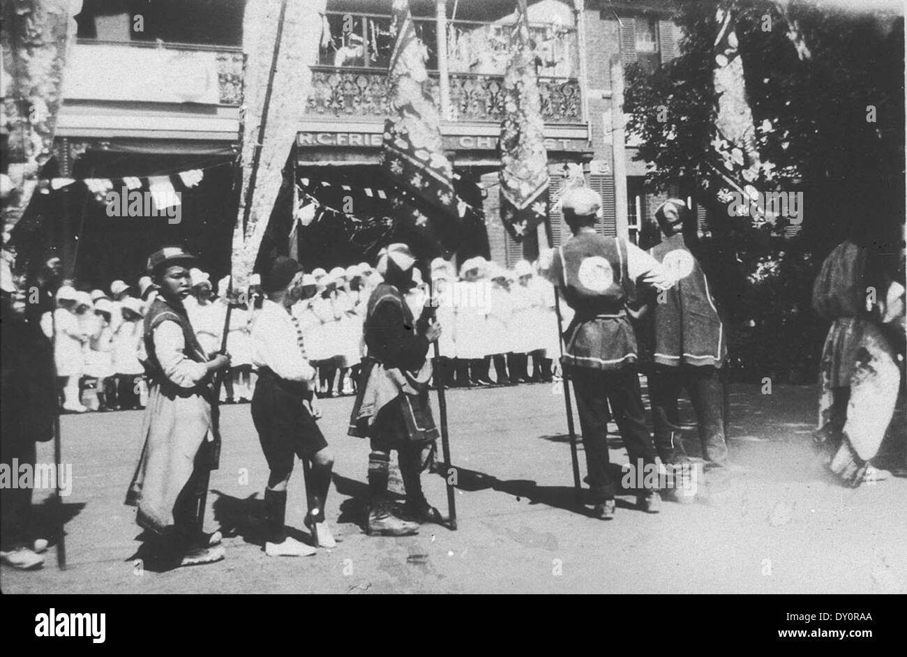 Captured in 1924, this photograph shows a Chinese procession during ...
