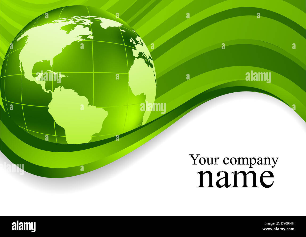 Green wavy background with globe. Vector illustration Stock Photo - Alamy