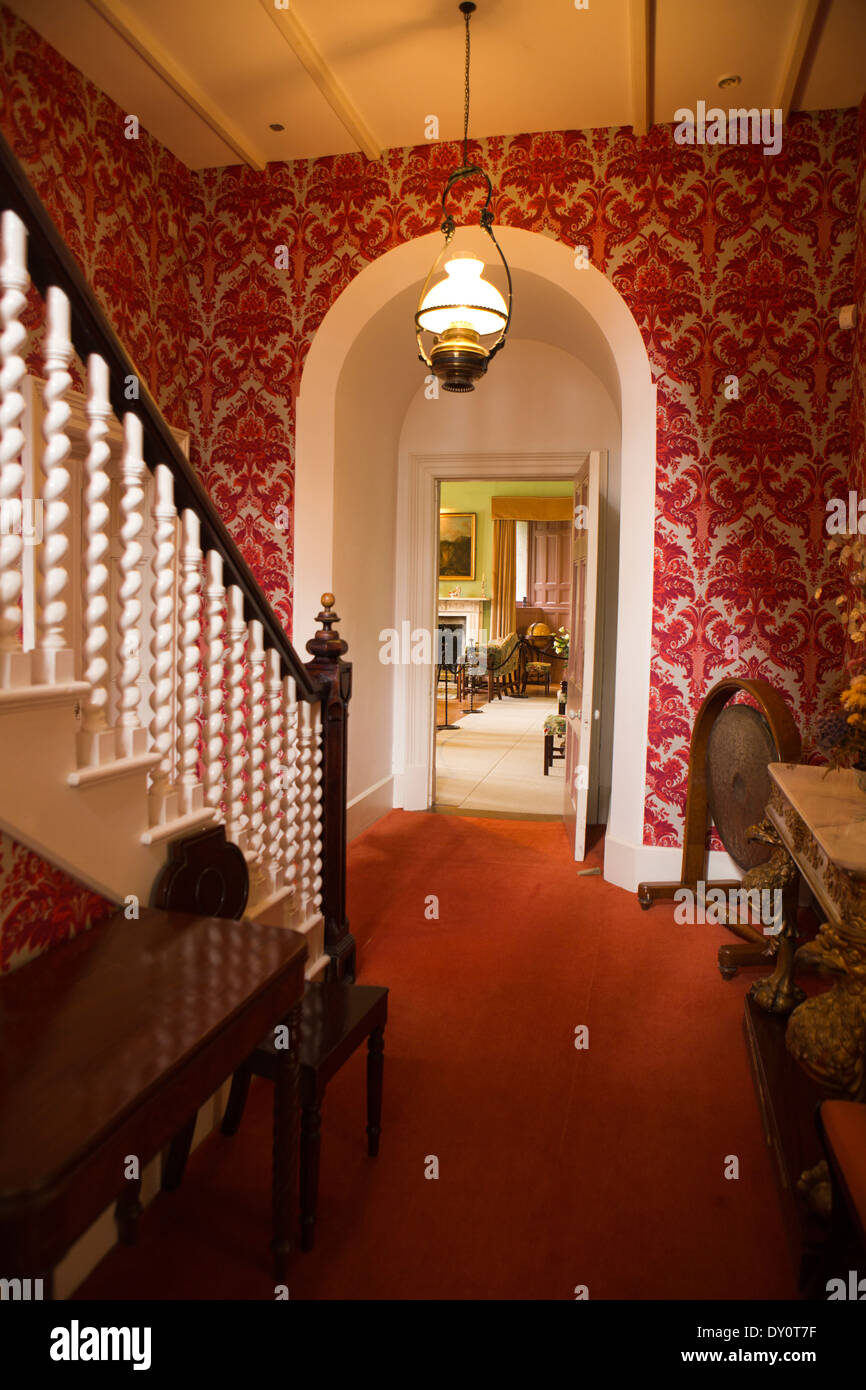 Ireland, Co Donegal, Glenveagh Castle, interior, staircase and Drawing ...