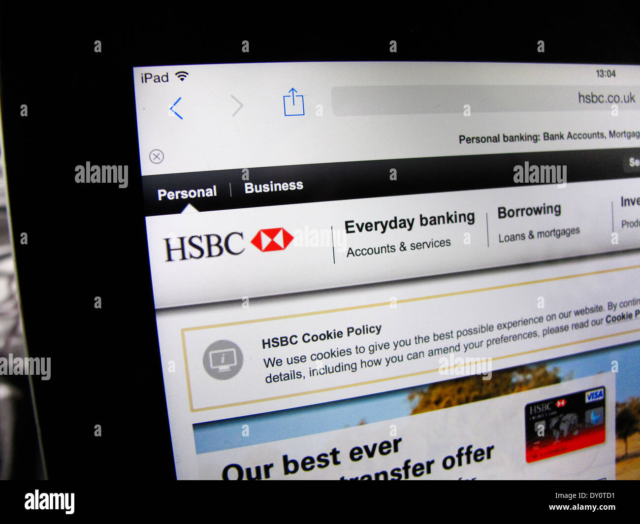 HSBC website on iPad Stock Photo - Alamy
