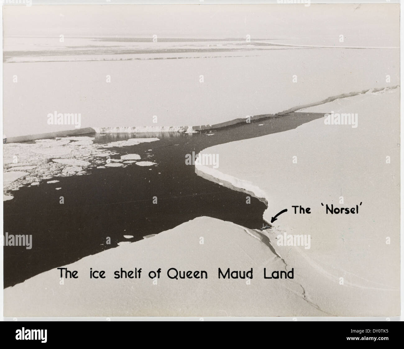 This photograph captures the shelf-ice at Queen Maud Land, Antarctica ...