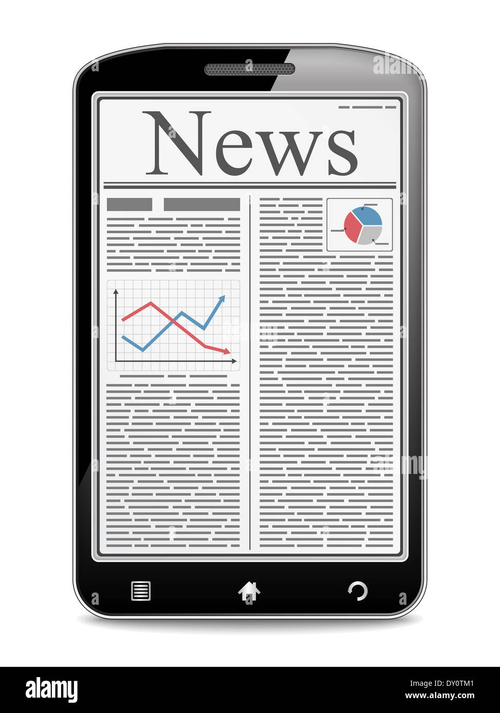 News on the screen of mobile phone Stock Photo - Alamy