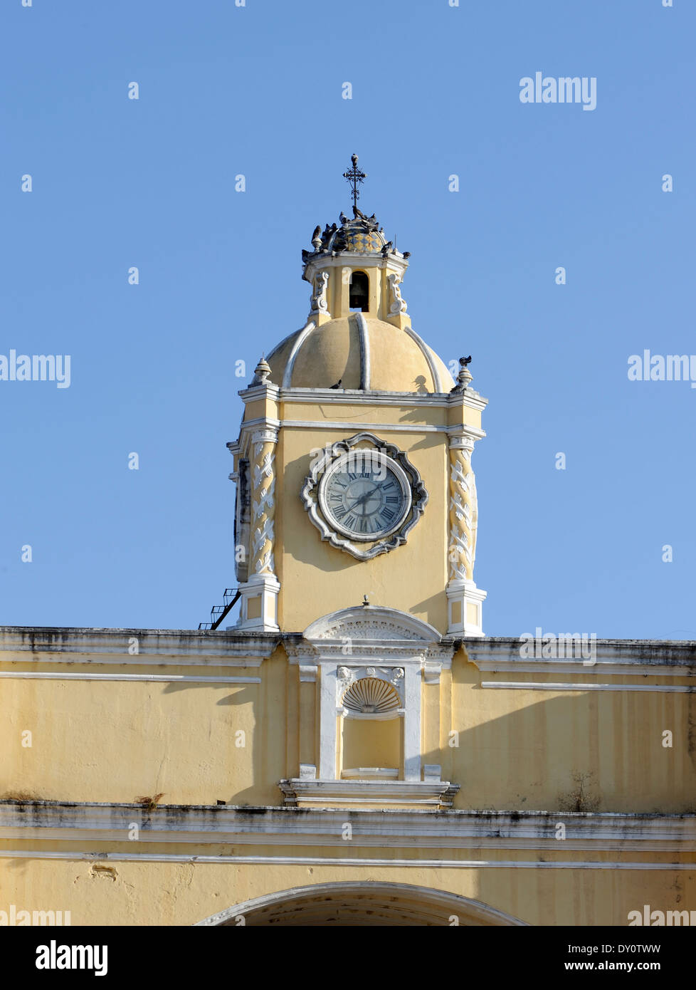 Clock tower on the top of Arco de Santa Catalina, the Saint Catalina ...