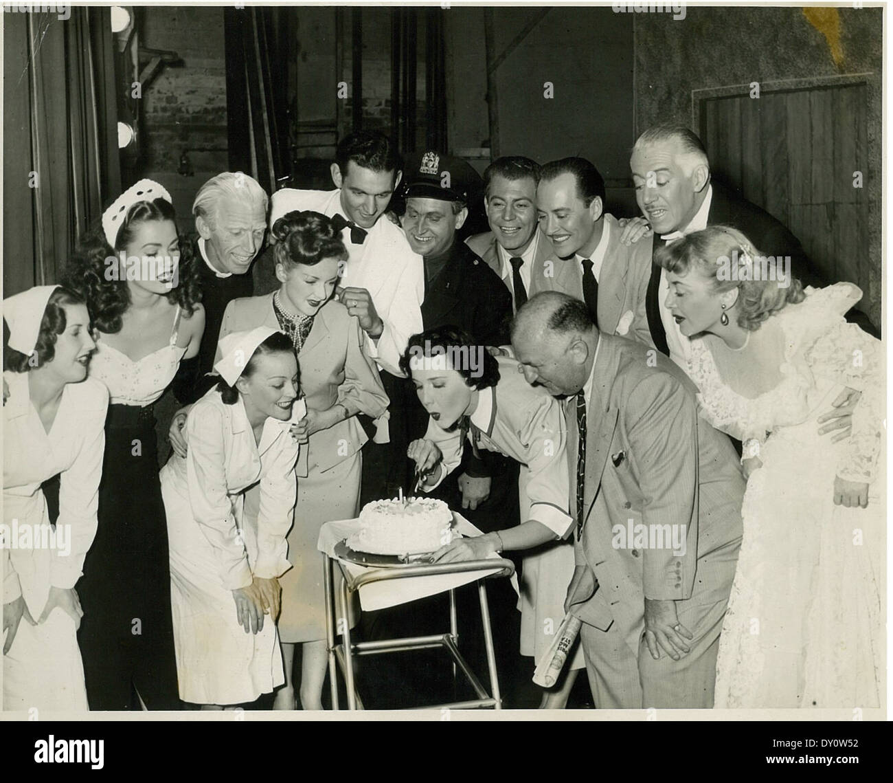 Maree Austin, US star John Hubbard, and the cast of *Mary Had a Little ...