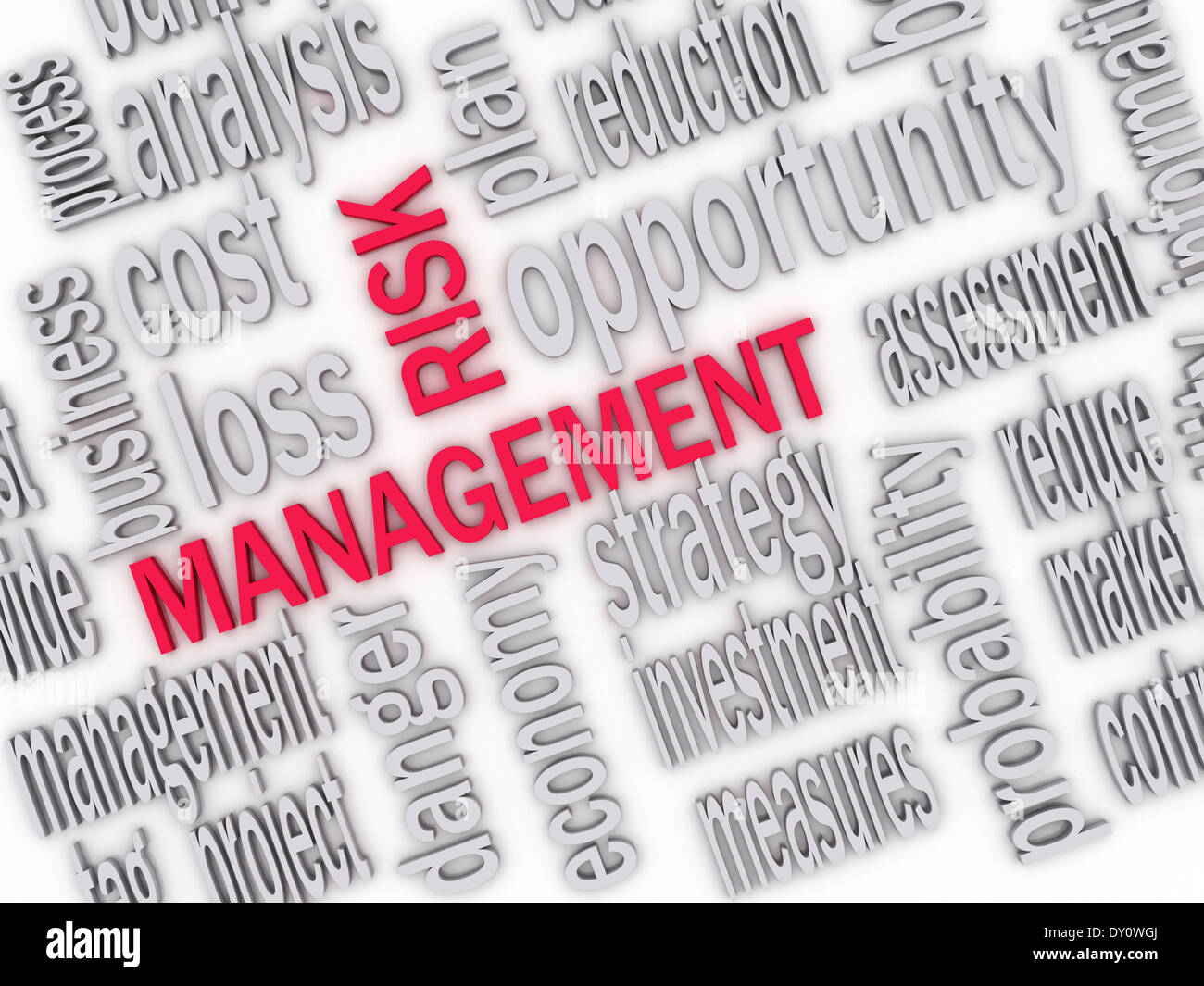 3d Illustration of Wordcloud word tags of risk management Stock Photo ...