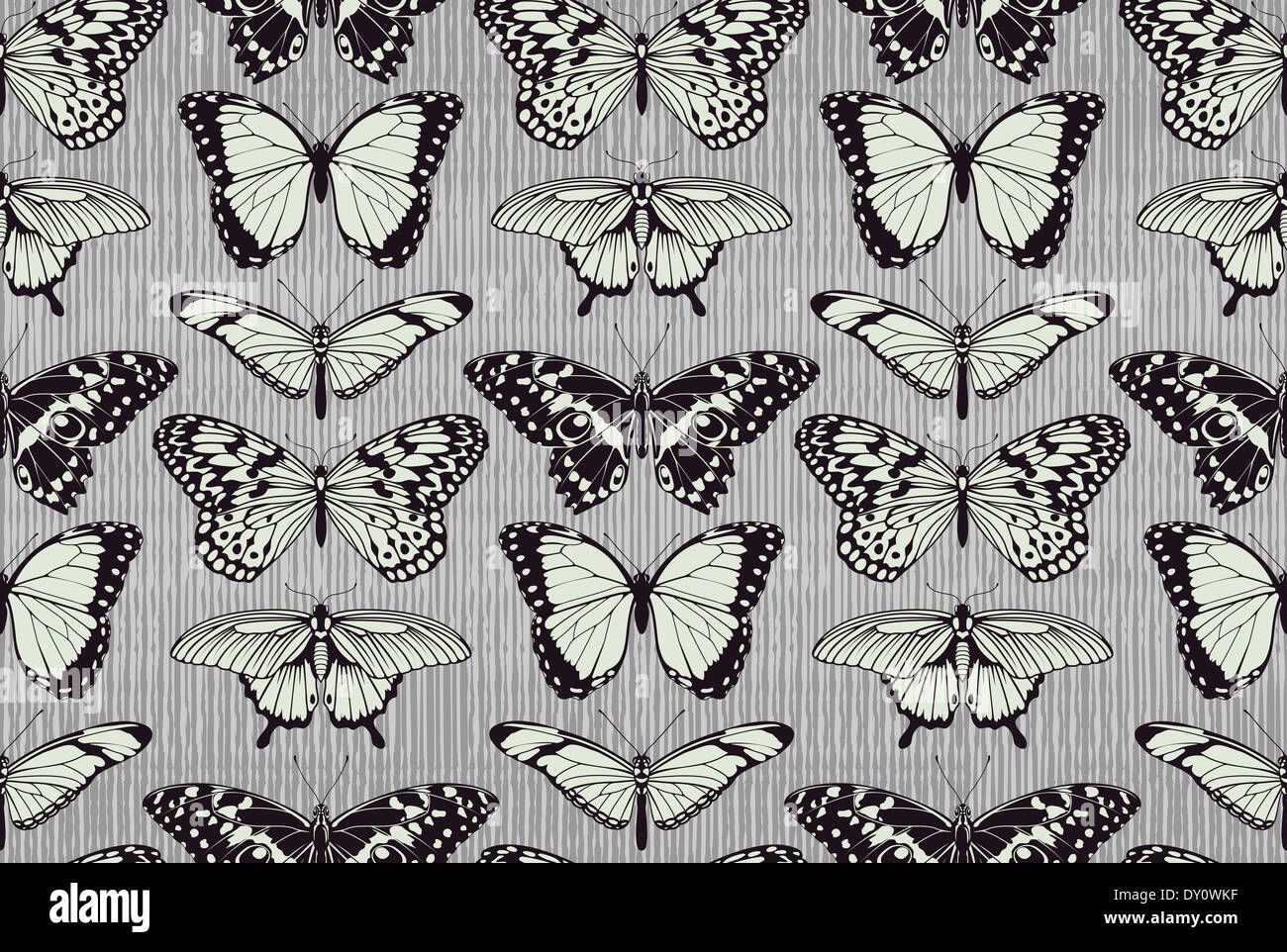 A seamless tiling repeating butterfly pattern background with beautiful ...