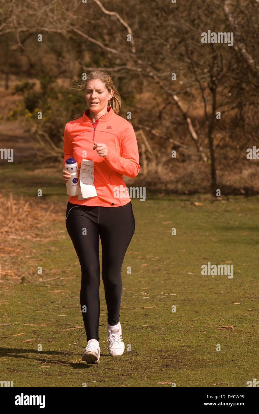 Female runner approaching the finish line in an event for Sport Relief ...