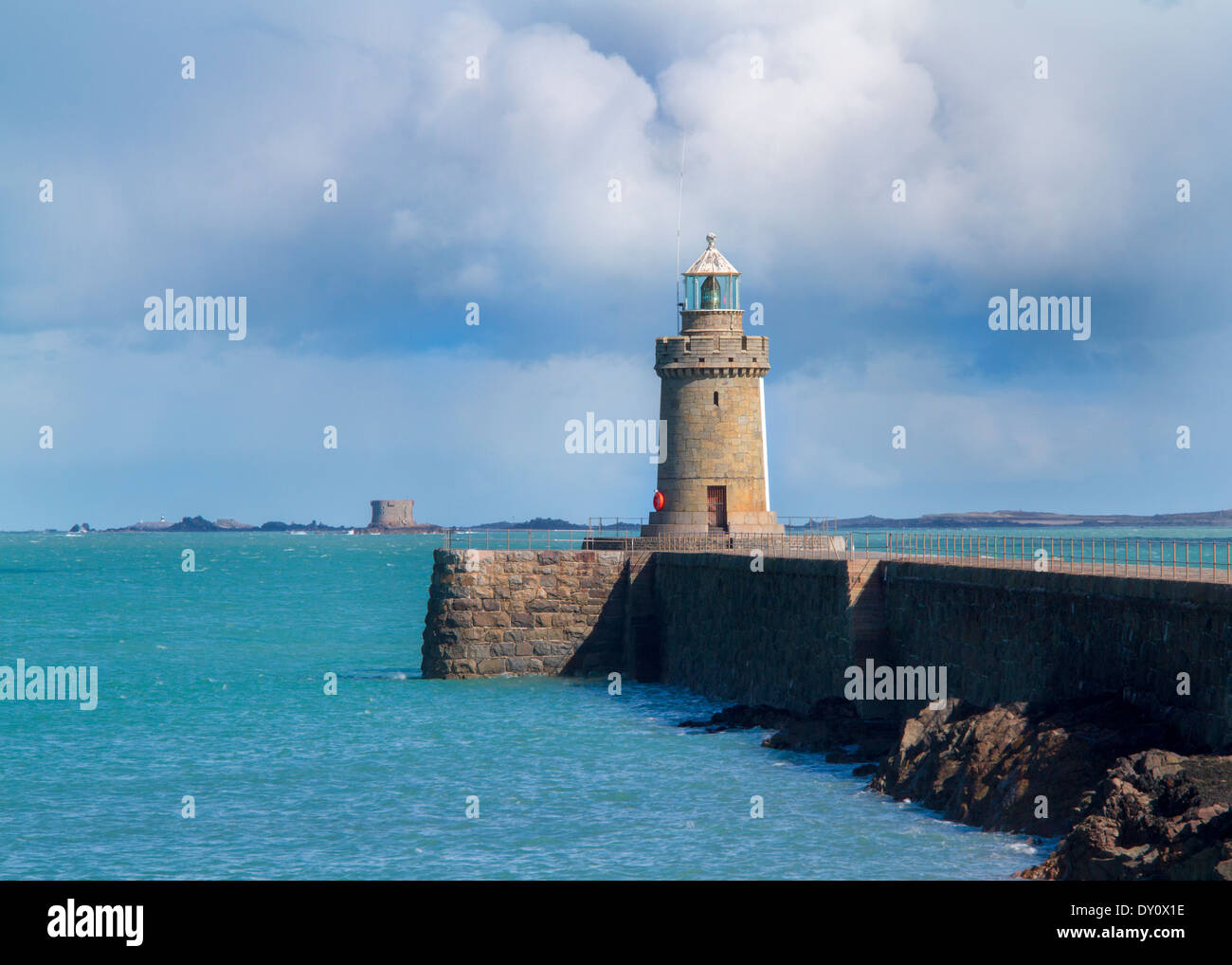 Lighthouse at Saint Peter Port, Guernsey Stock Photo - Alamy