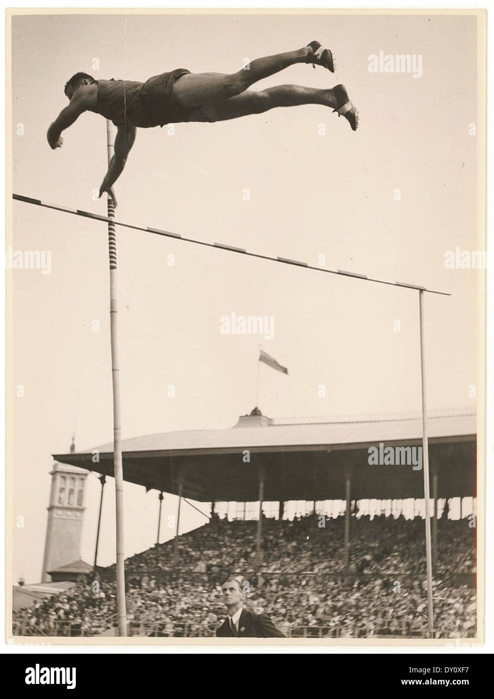 A photo of Andries Stephanus du Plessis, a pole vaulter, in 1938 ...