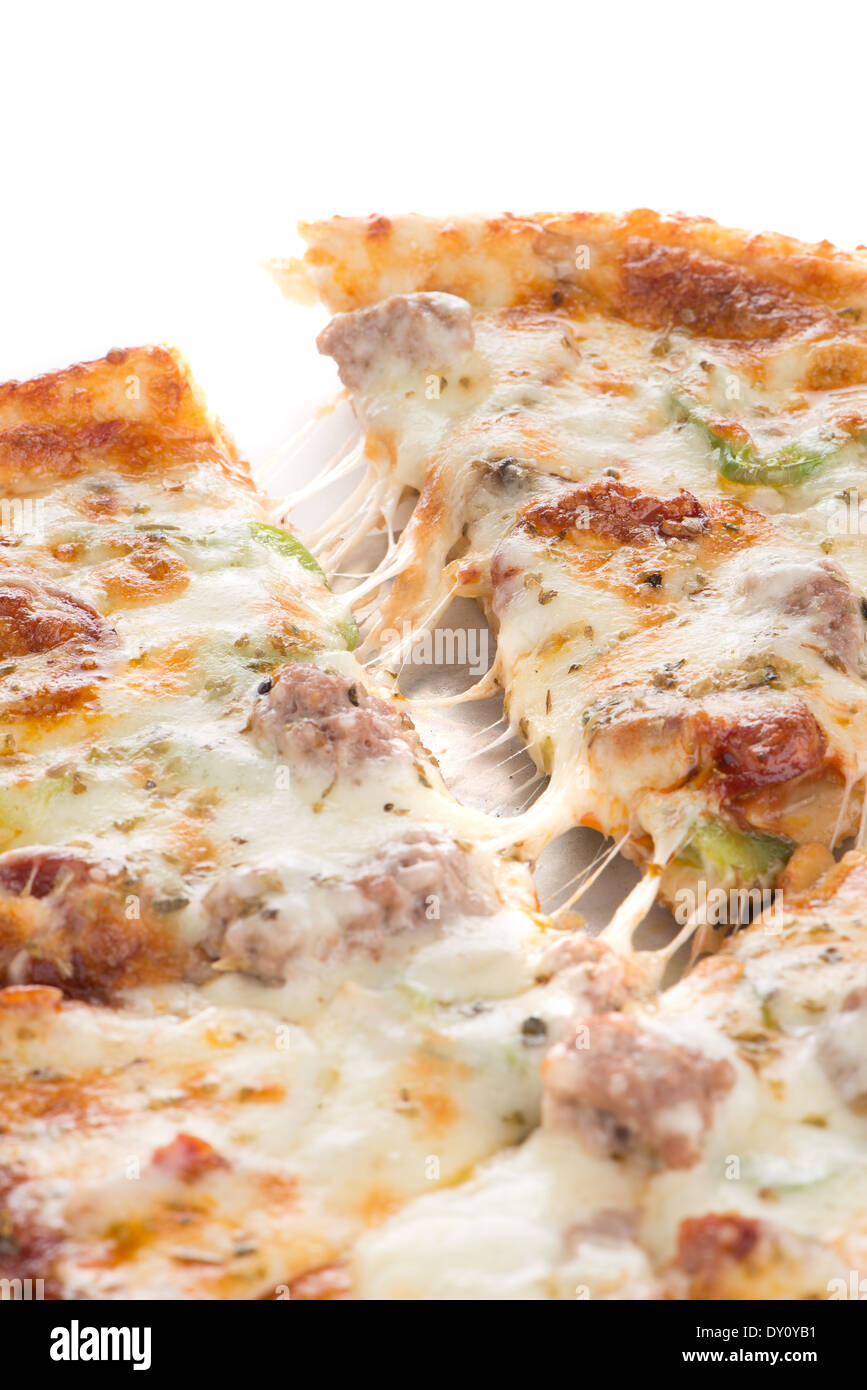 Italian pizza isolated over white background Stock Photo - Alamy