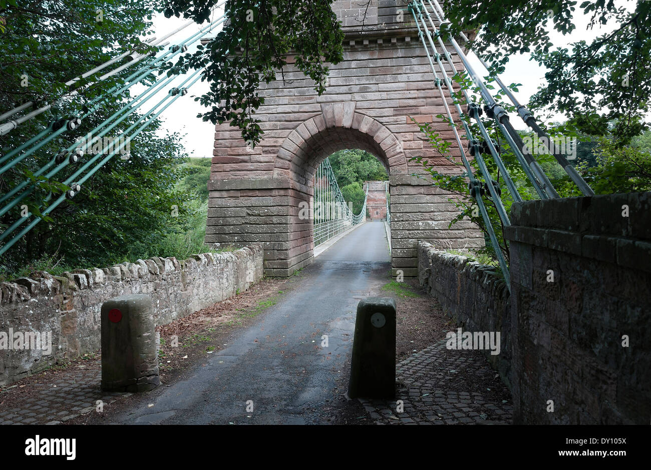 The Famous Chain Road Bridge over the River Tweed at Norham near ...