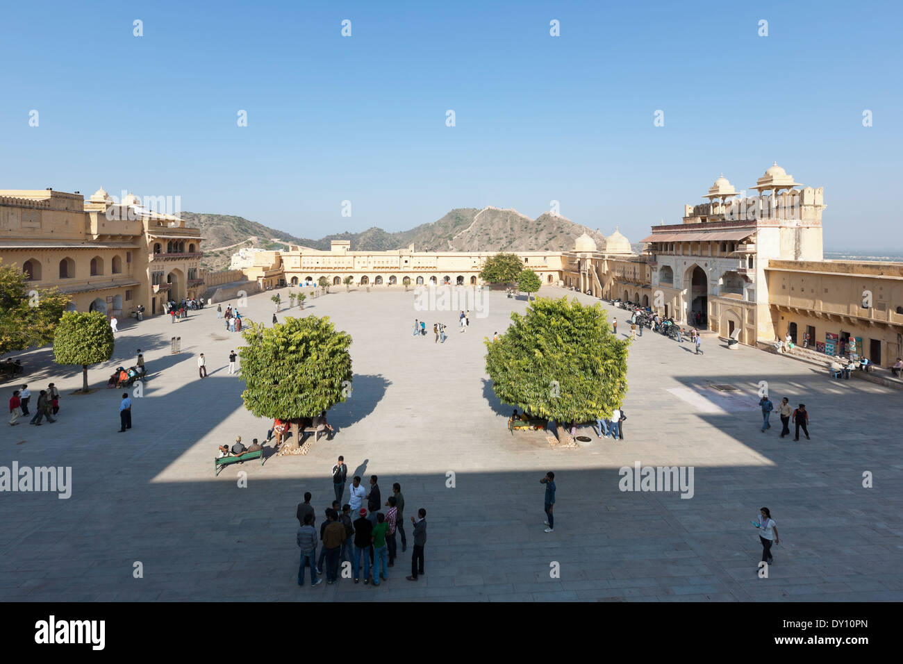 Amber, Rajasthan, India. The principle courtyard at Amber Fort-Palace ...