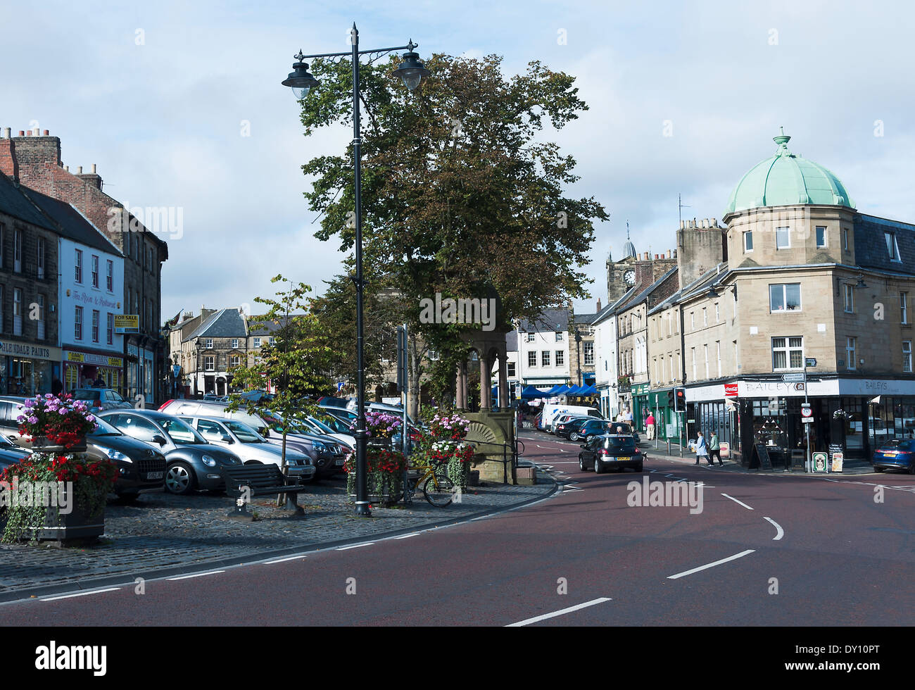 The Lovely Market Street from Bondgate Within in Alnwick with Shops and ...