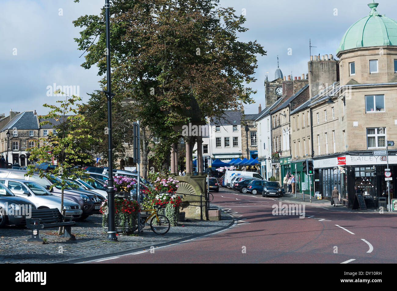 The Lovely Market Street from Bondgate Within in Alnwick with Shops and ...