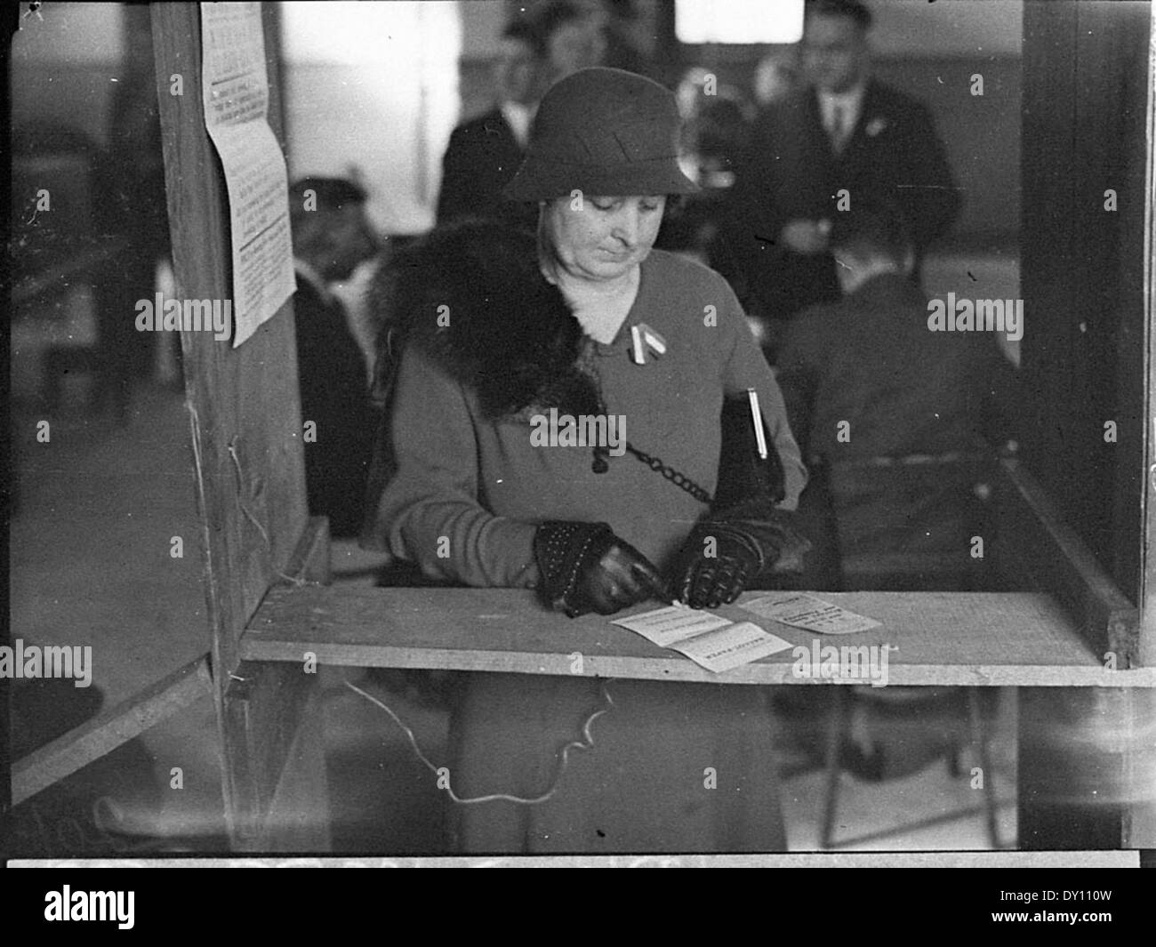 A historic photograph from the election held on 13 May 1935, captured ...