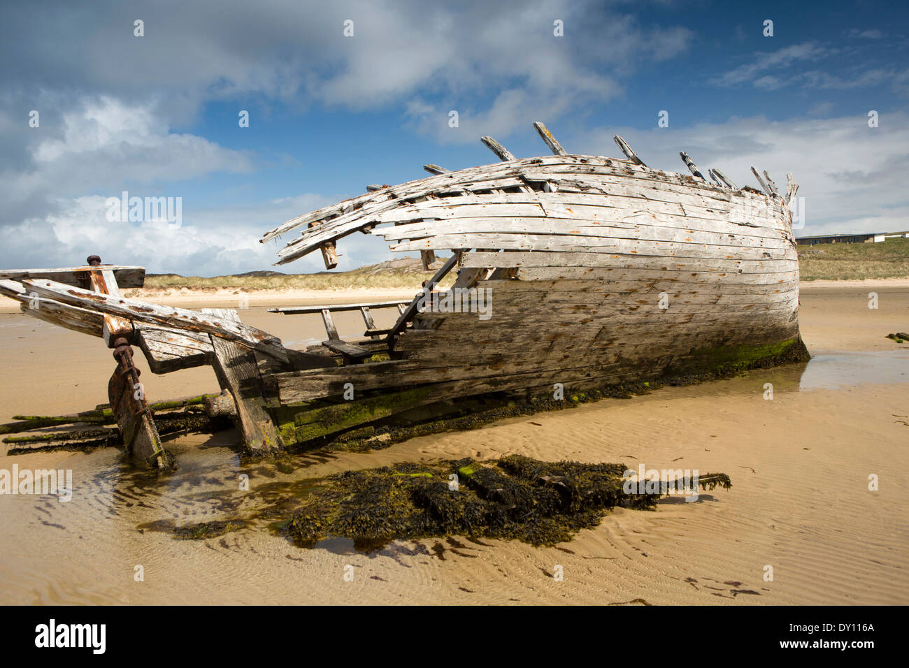 Ireland, Co Donegal, Gweedore, Bunbeg, Bad Eddies boat wreck on ...