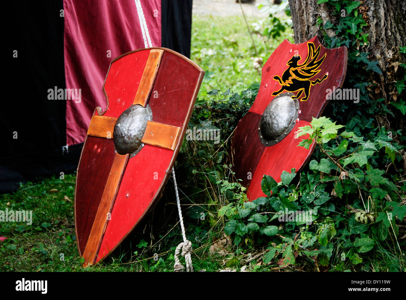A shield from a Knight, Schutzschild einer Ruestung Stock Photo - Alamy