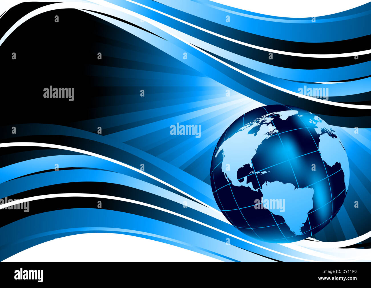Background in blue color with globe Stock Photo - Alamy