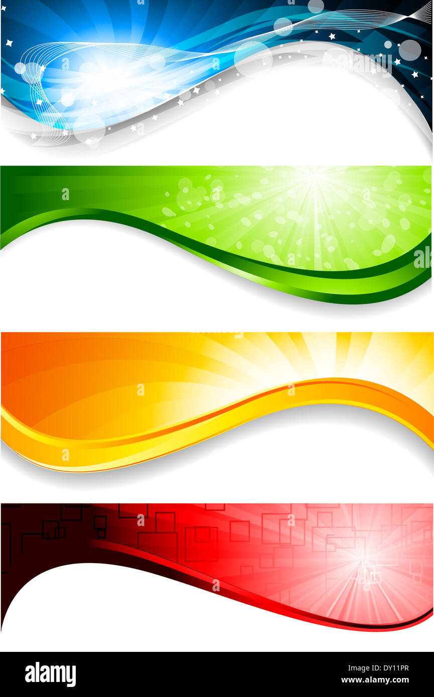 Collection of four bright banners. Vector illustration Stock Photo - Alamy