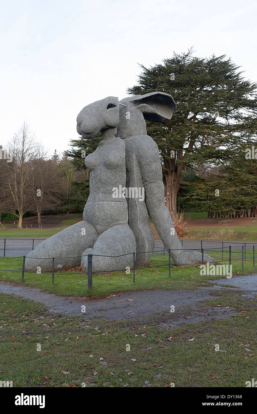 The Sculpture Lady Hare Sitting at The Yorkshire Sculpture Park West ...