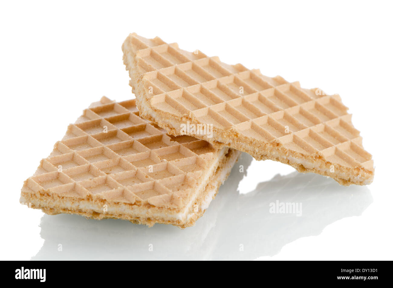 Vanilla wafers on white reflective background Stock Photo - Alamy