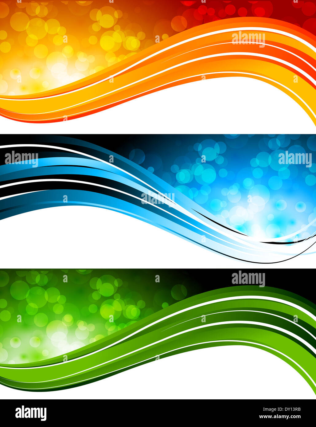 Set of tech banners with circles Stock Photo - Alamy