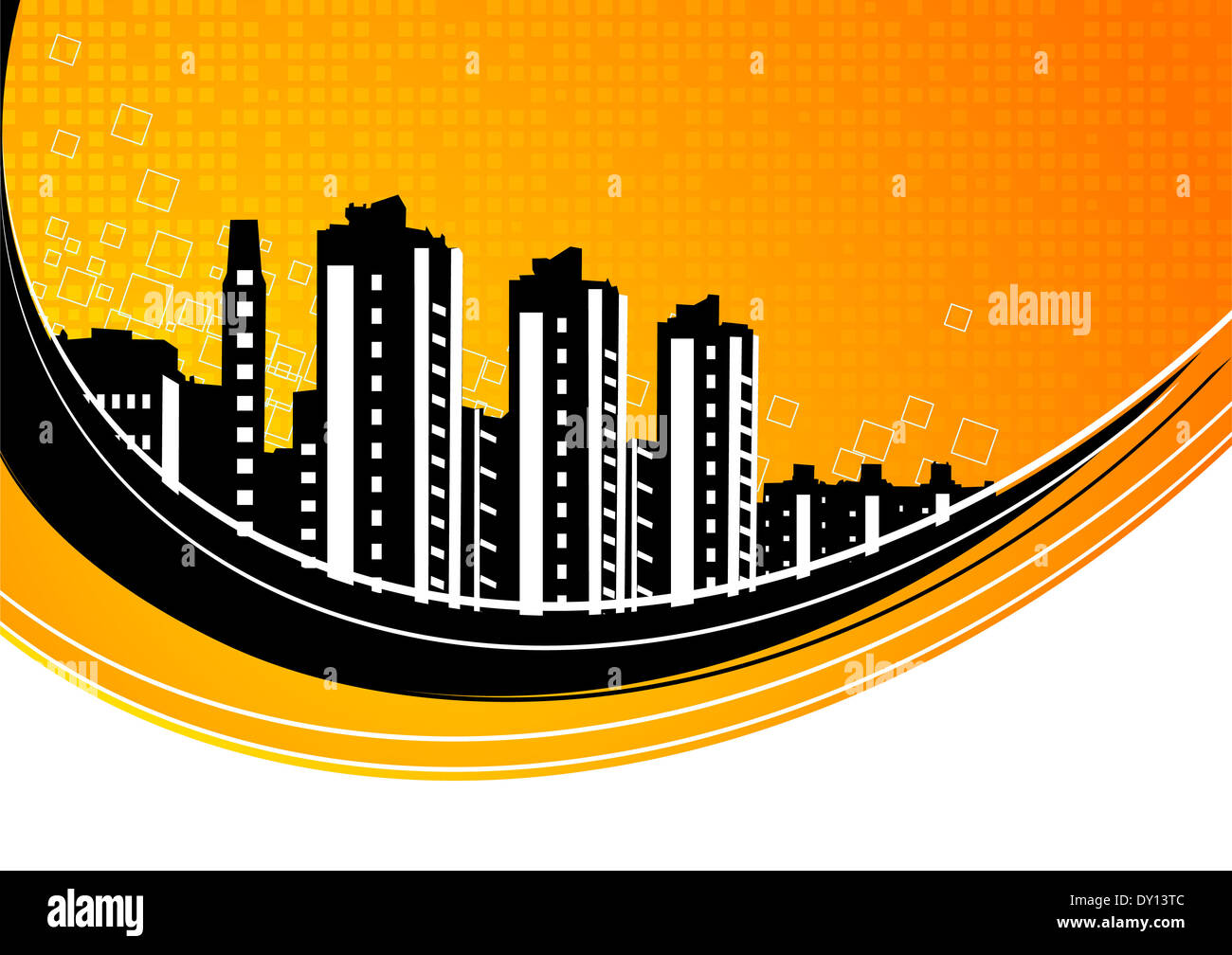 Abstract city background in orange color Stock Photo - Alamy