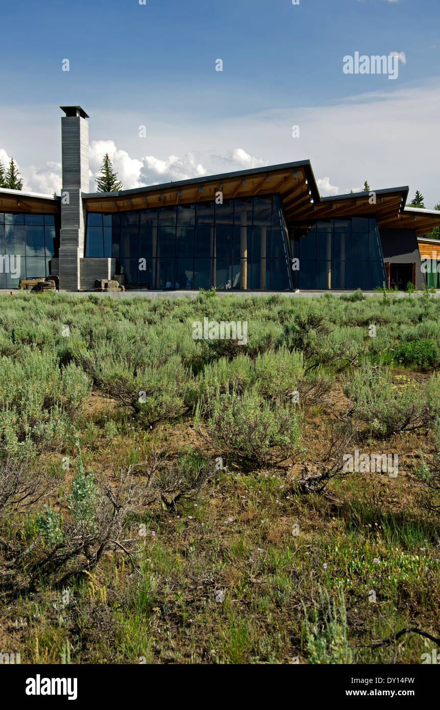 Front windows facing the mountains building rustic stone glass majestic ...