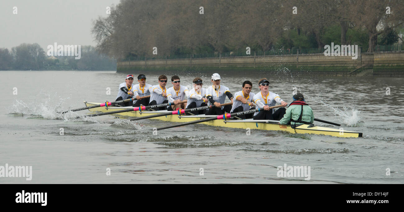 London, UK. 2nd April, 2014. Practice Outing by the Cambridge ...