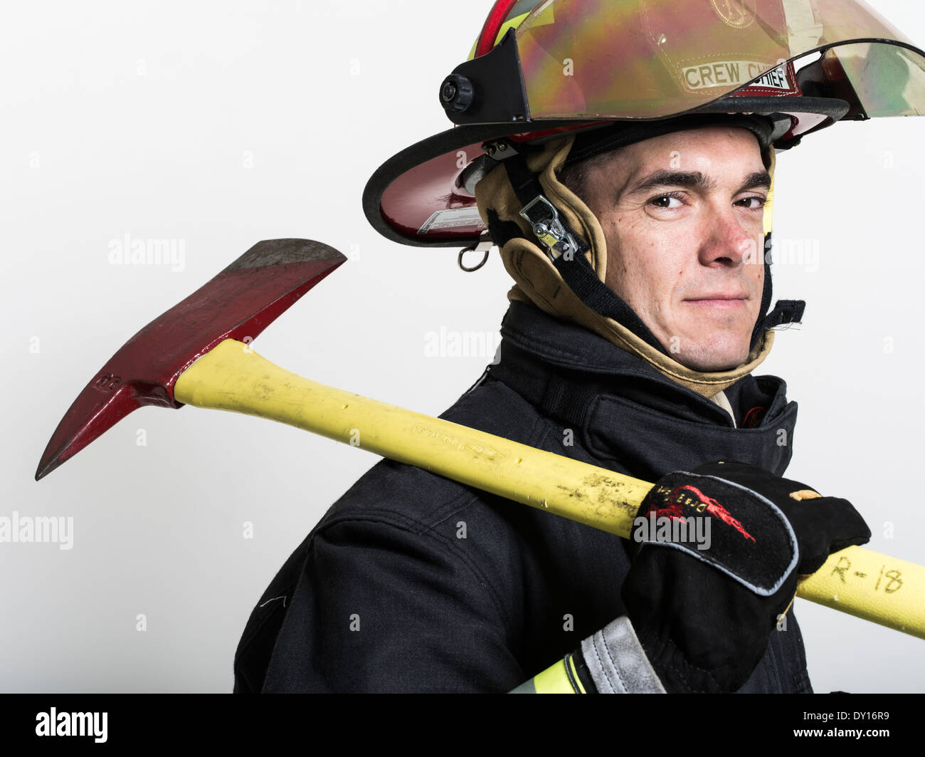 Male firefighter in structural firefighting uniform with breathing ... Male firefighter in structural firefighting uniform with breathing ...