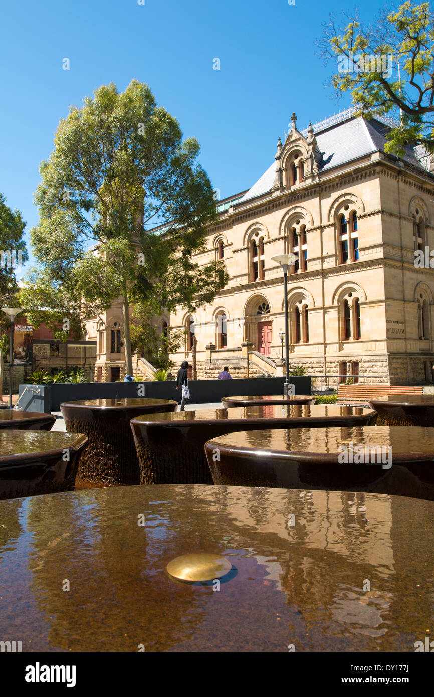 Water features standing in front of the Museum of South Australia in ...