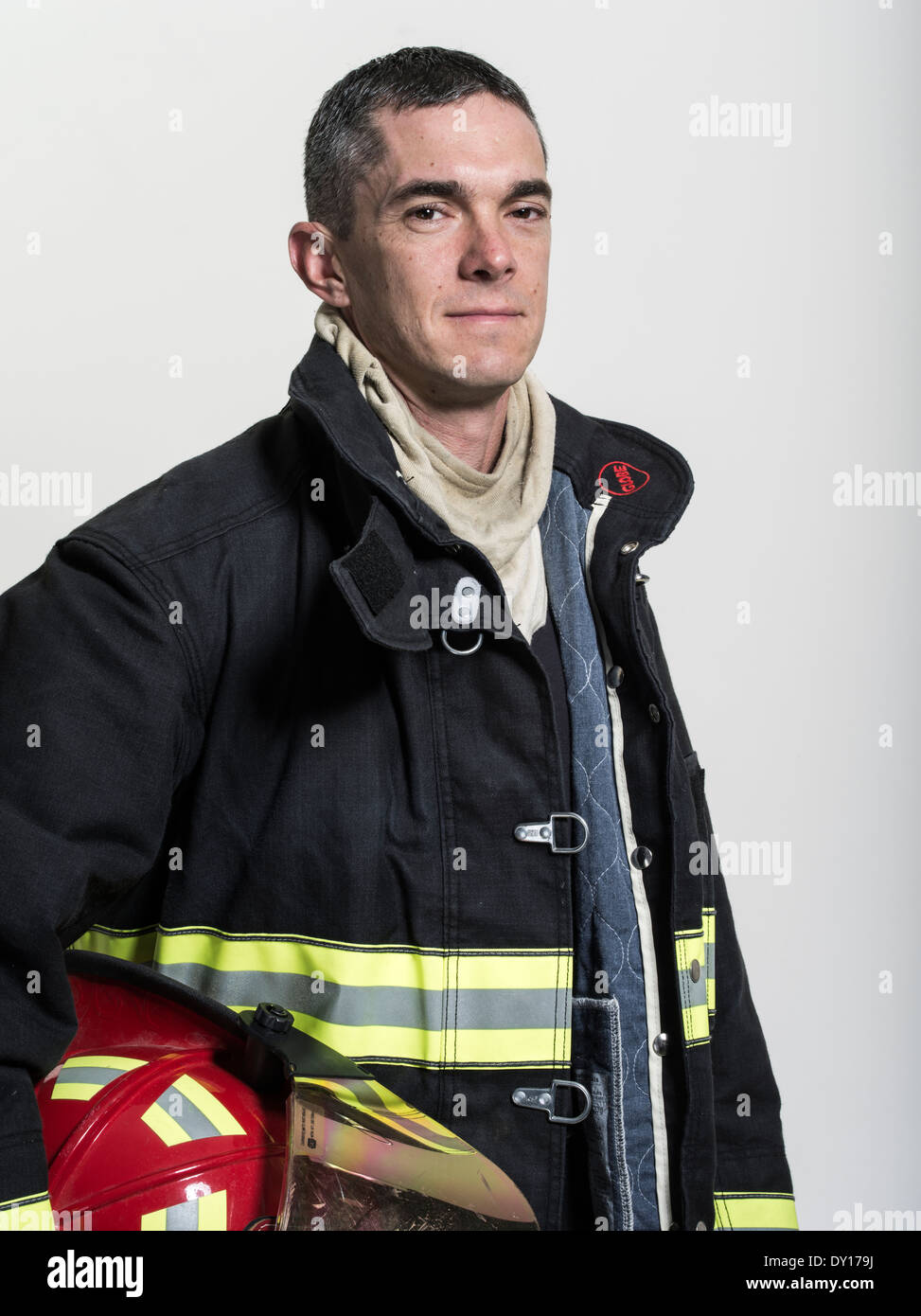 Male firefighter in structural firefighting uniform with breathing ... Male firefighter in structural firefighting uniform with breathing ...