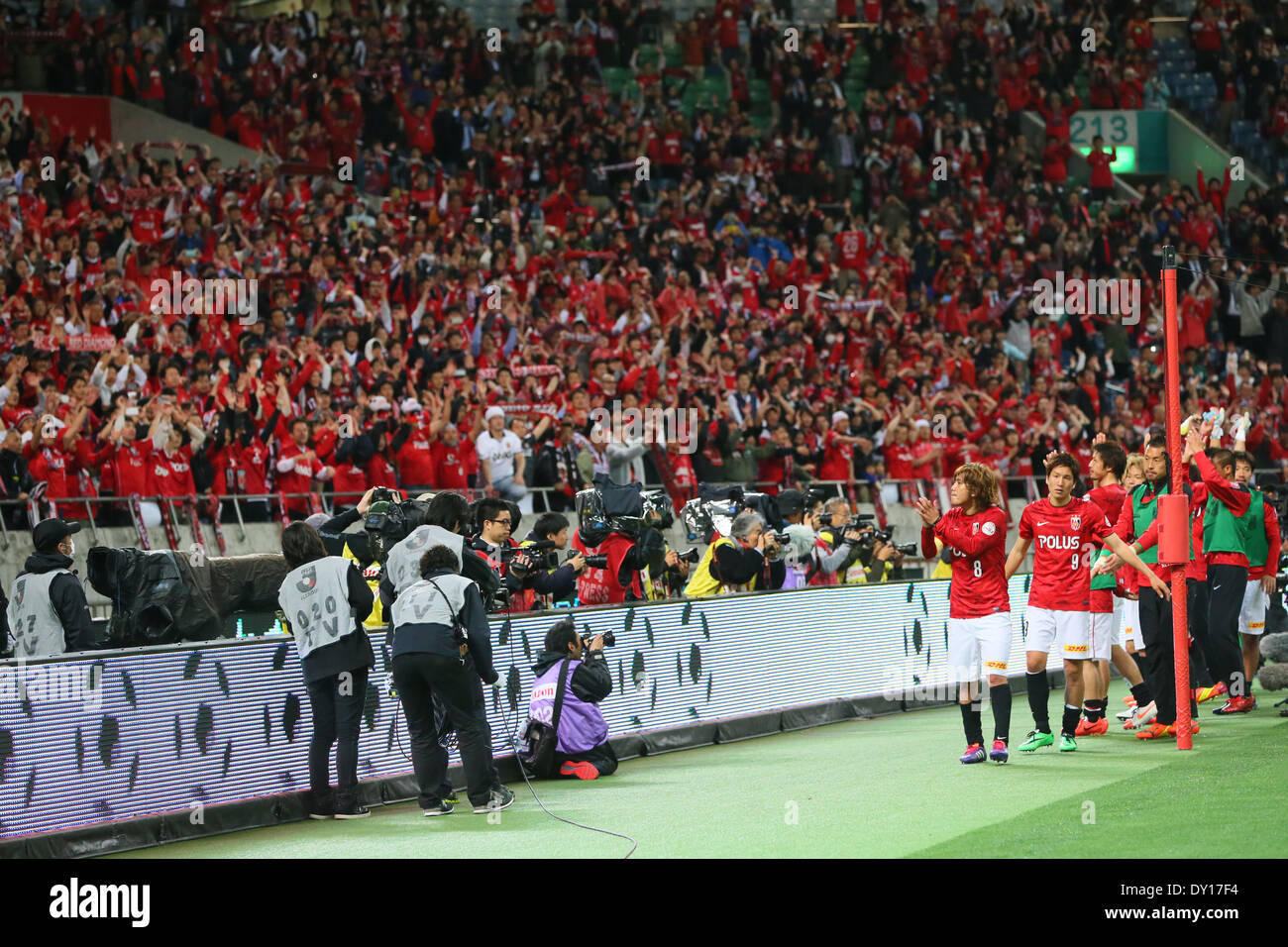 Saitama Stadium 2002, Saitama, Japan. 2nd Apr, 2014. Urawa Reds team ...