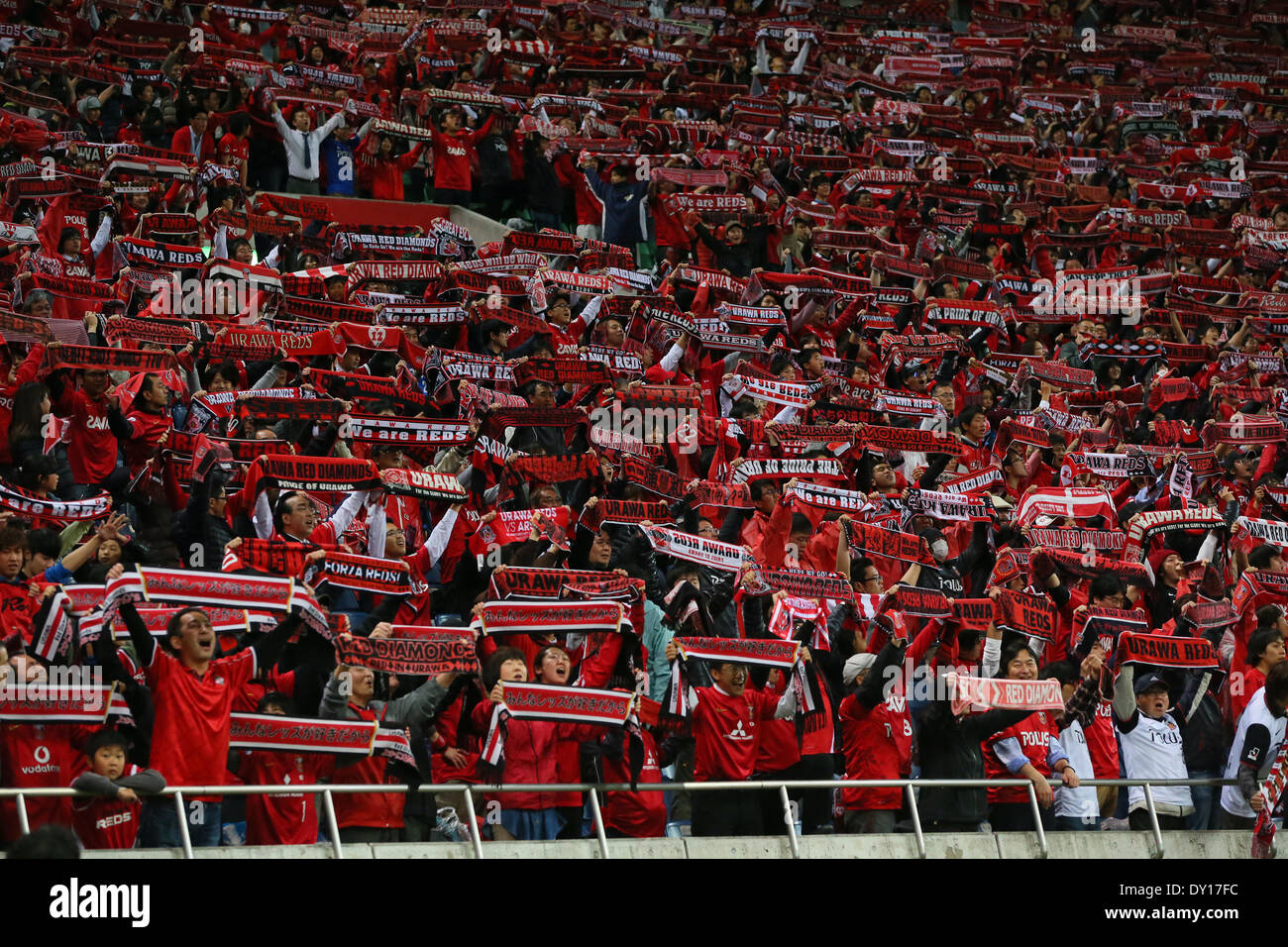 Saitama Stadium 2002, Saitama, Japan. 2nd Apr, 2014. Urawa Reds Fans ...