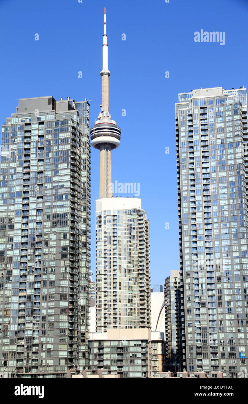 CN Tower and modern condo building in Toronto, Canada Stock Photo - Alamy