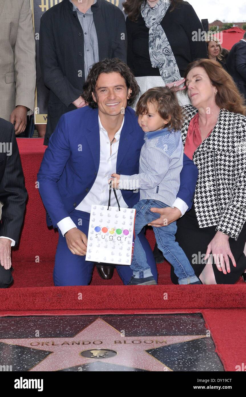 Los Angeles, CA, USA. 2nd Apr, 2014. Orlando Bloom, Flynn Bloom, Karen ...