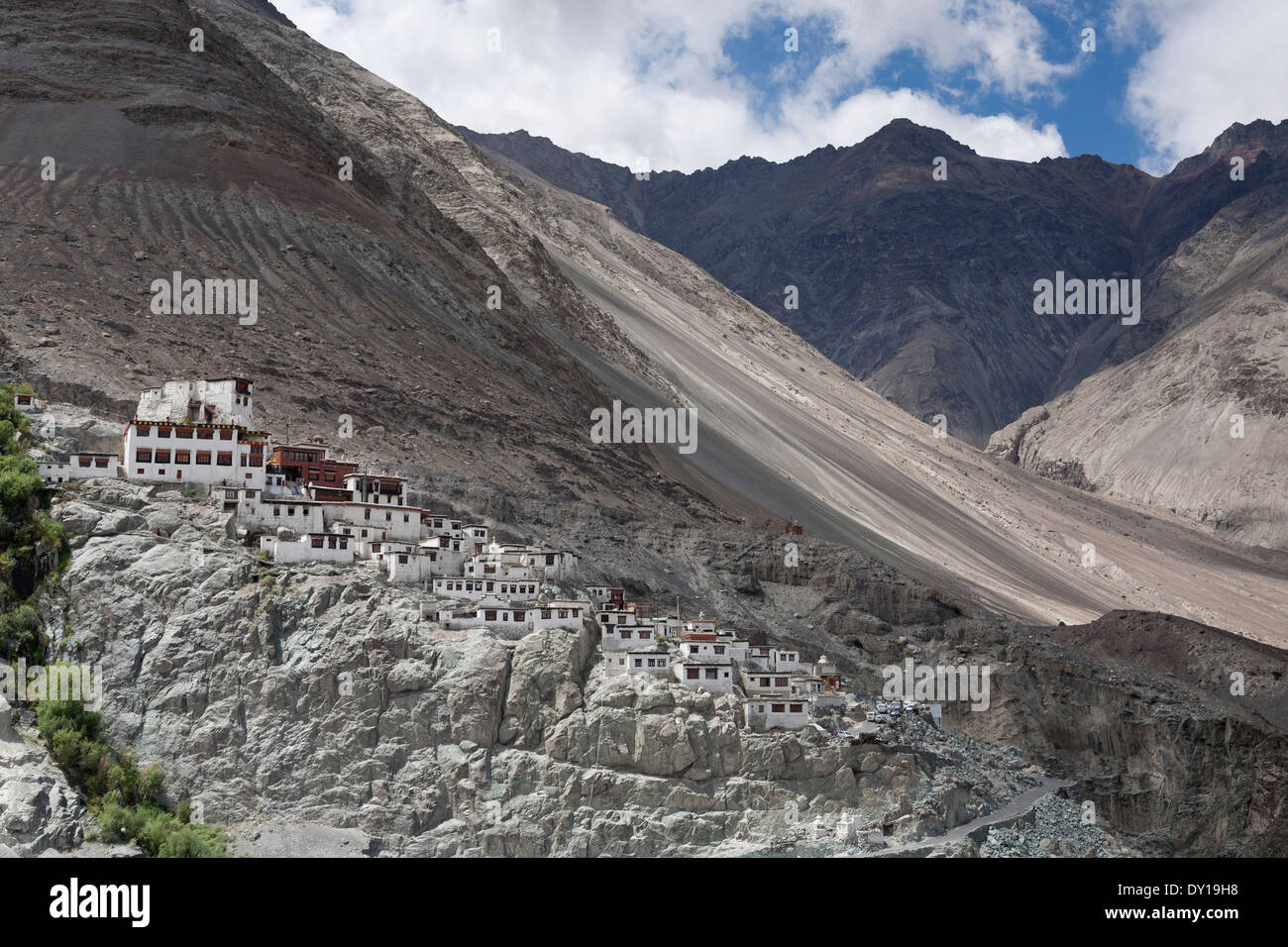 Diskit Village, Ladakh, India. Diskit gompa, Indus Valley Stock Photo ...
