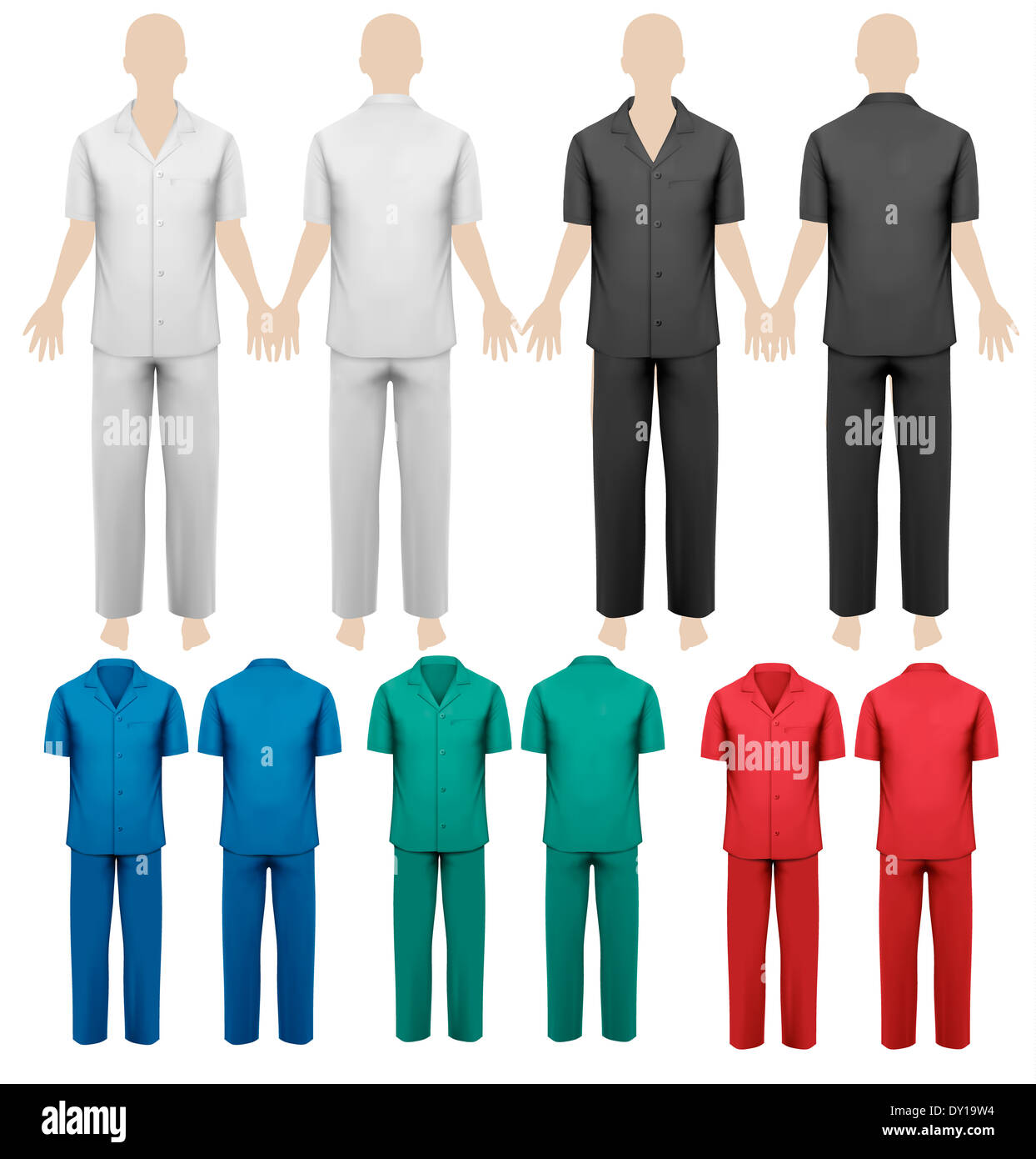 Set of work overalls. Design template. Vector illustration Stock Photo ...