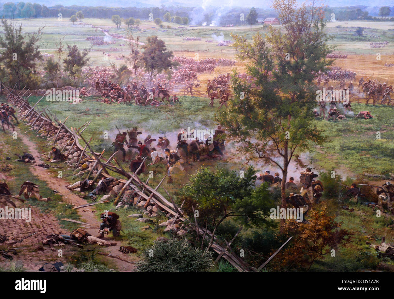 Battle of Gettysburg rages as Pickett's charge reaches the Union Lines ...