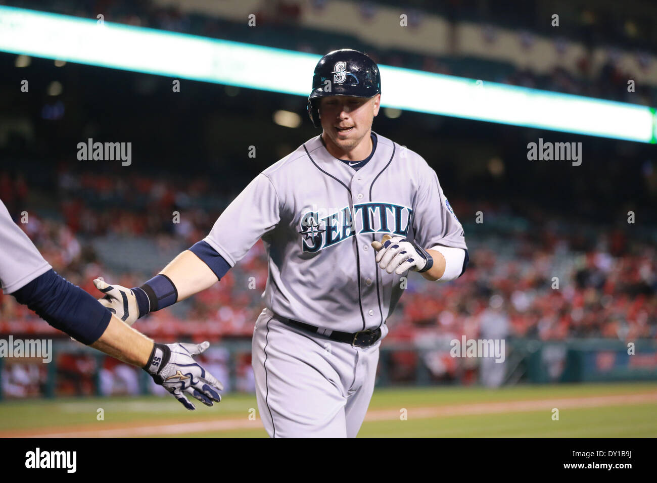 Anaheim, CA, USA. 2nd Apr, 2014. Seattle Mariners and Los Angeles ...