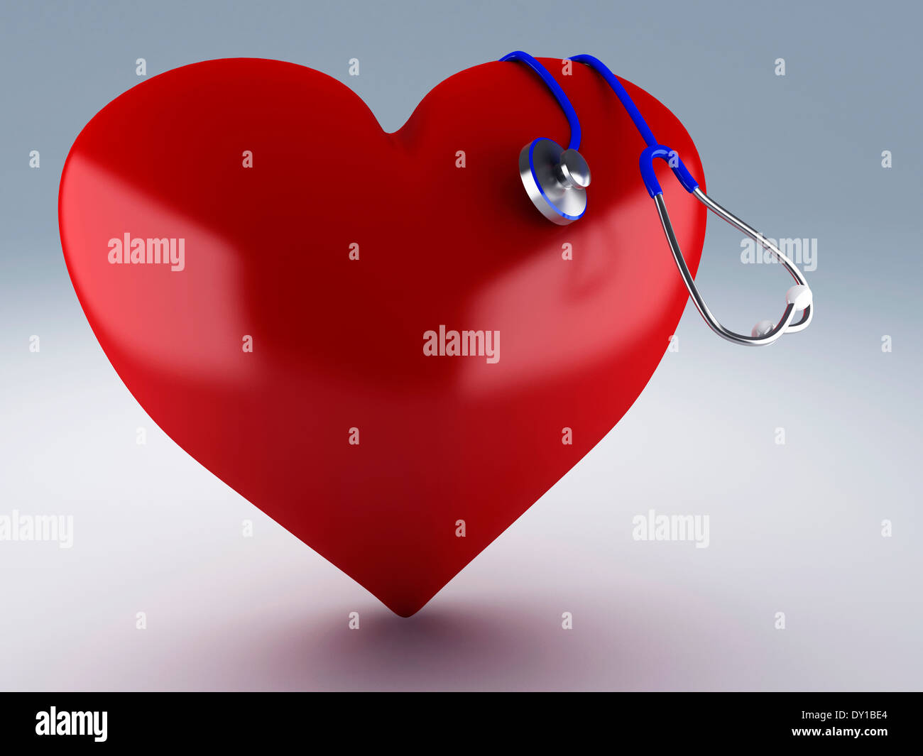 heart and stethoscope 3d illustration Stock Photo - Alamy