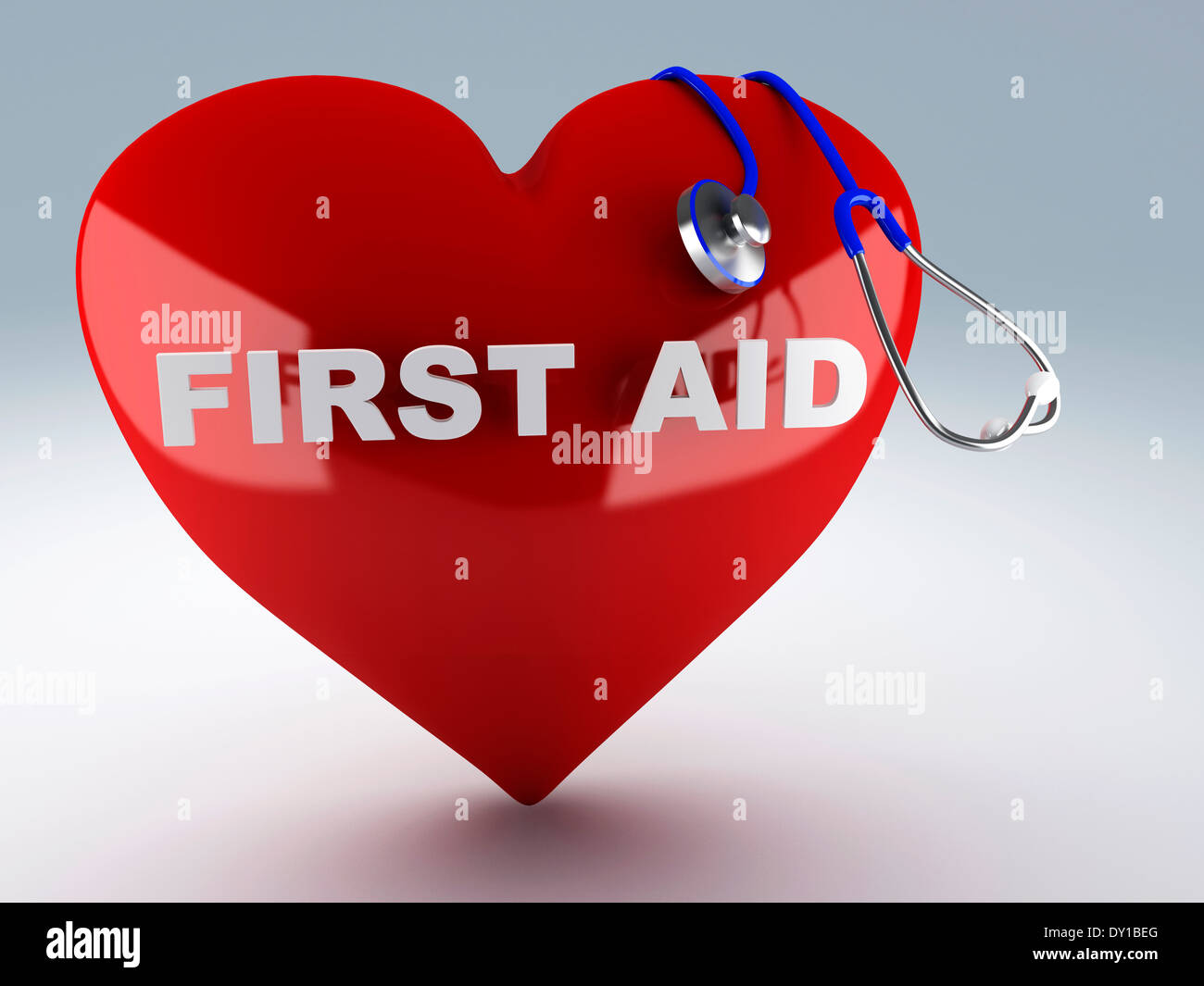 heart and stethoscope first aid concept Stock Photo - Alamy