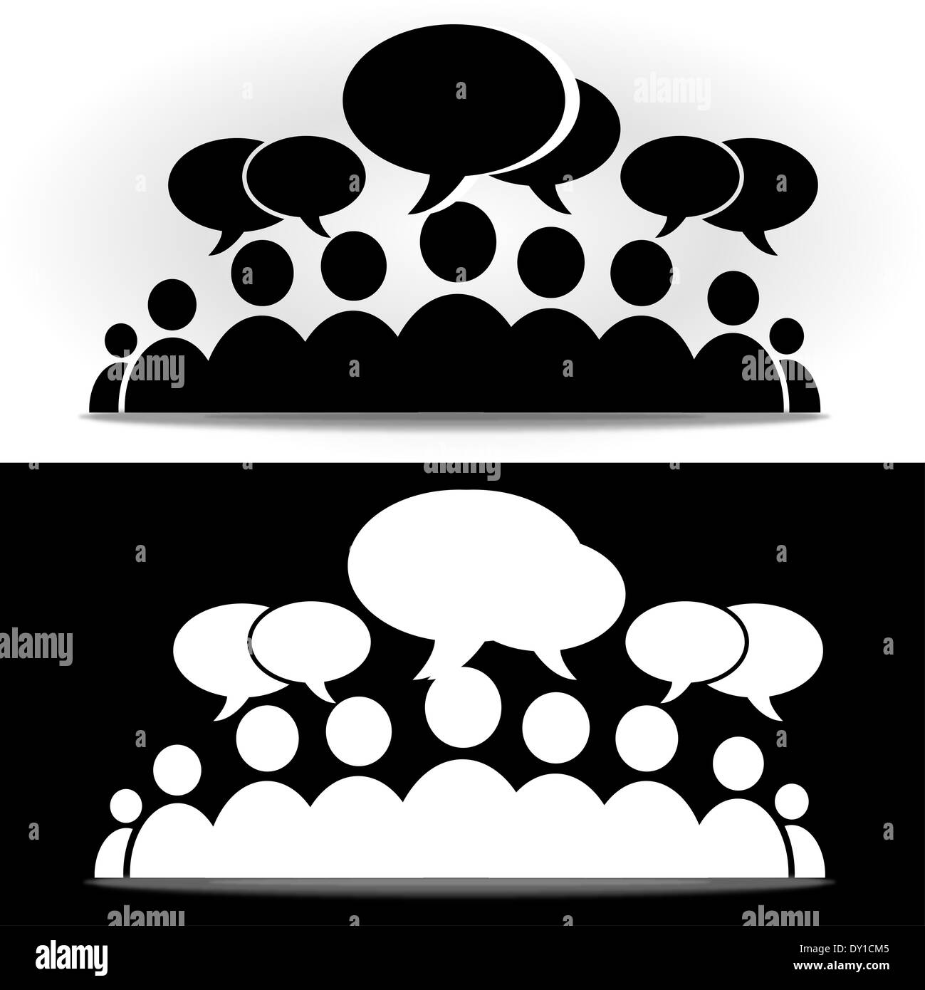 Black and white social community forum Stock Photo - Alamy