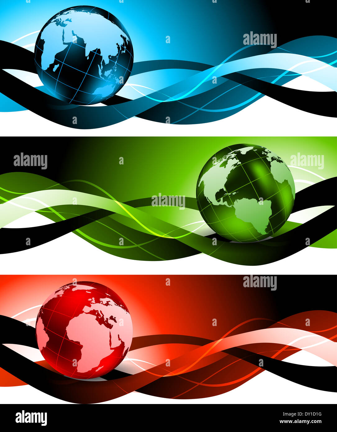 Set banners world map hi-res stock photography and images - Alamy