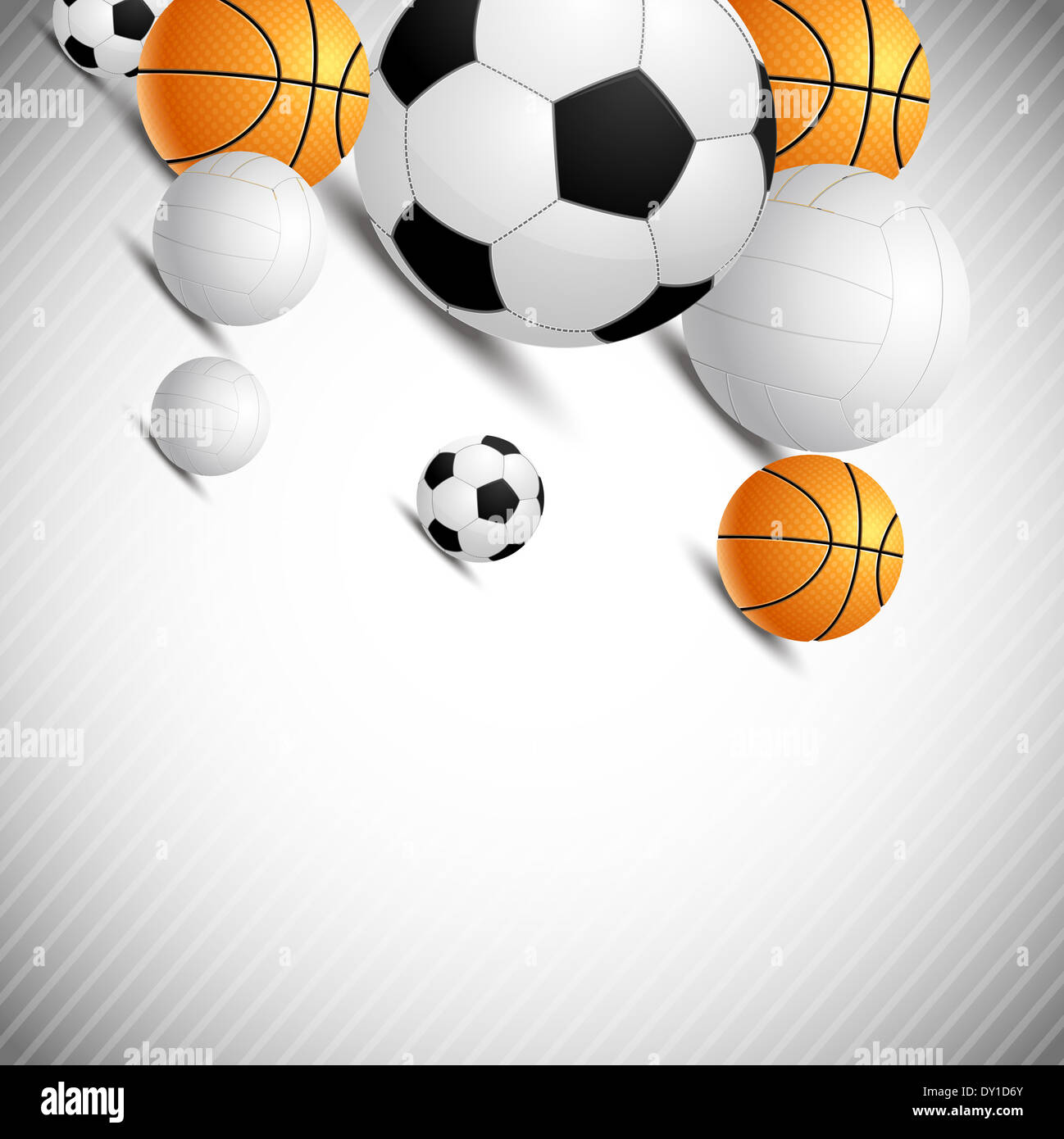 Bright background with different ball Stock Photo - Alamy