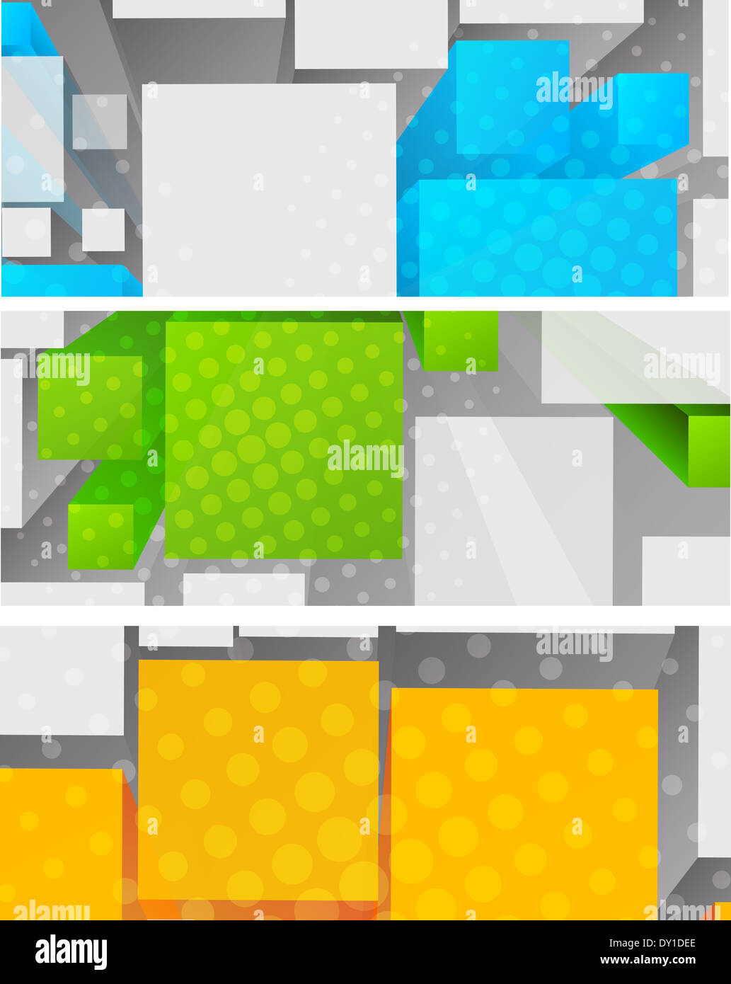 Set of bright banners with cubes Stock Photo - Alamy